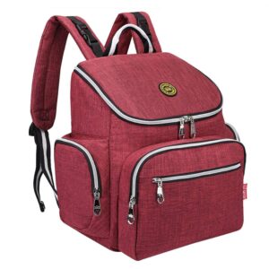 qimiaobaby lightweight diaper bag, mommy goes out to store diaper backpack (red win)