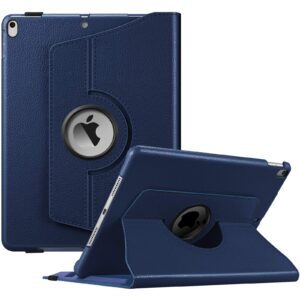 fintie rotating case for ipad air (3rd gen) 10.5" 2019 / ipad pro 10.5" 2017 with built-in pencil holder - 360 degree rotating stand protective cover, auto sleep/wake (navy)