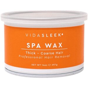 full body spa wax for thick to coarse hairs - all natural - professional size 14 oz. tin