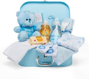 baby box shop baby shower gifts boy - 12 pcs newborn essentials for new born baby boy gifts - new baby boy gifts set, newborn baby boy hamper gift for baby boy - newborn baby boy gifts set - blue