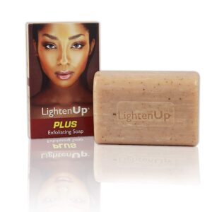 omic lightenup, exfoliating soap - 200g / 7fl oz - skin brightening soap, cleansing bar, formulated to fade dark spots, with apricot, glycerin, coconut oil