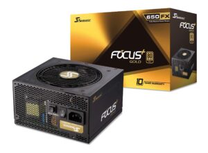 seasonic focus gx-650 - 650w - 80+ gold - full-modular - atx form factor - low noise - premium japanese capacitor - 10 year warranty - nvidia rtx 30/40 super & amd gpu compatible (ref. ssr-650fx)