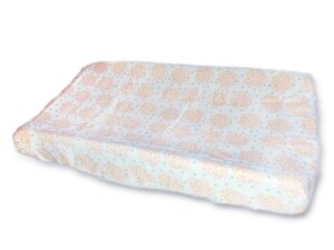 softest cotton muslin changing pad cover, pink heavenly floral