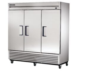 true t-72-hc reach-in solid swing door refrigerator with hydrocarbon refrigerant, holds 33 degree f to 38 degree f, 78.625" height, 29.875" width, 78.125" length