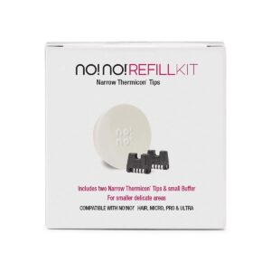 no!no! thermicon narrow tip refill pack - hair removal for women - flawless replacement heads attach to device for a smooth hairless face, underarm, & bikini area