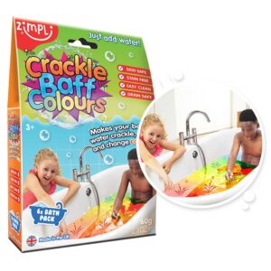 zimpli kids crackle baff colours, 6 bath pack, magically makes your water crackle, pop & change colour, multi-sensory play activity, educational & learning toy, ideal pocket money gift