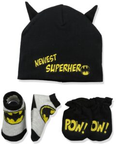 dc comics baby boys batman take-me-home set, black, 0-3 months