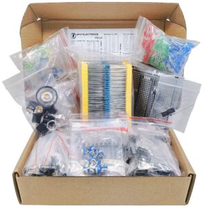 mega electronic component kit assortment, capacitors, resistors, led, transistors, diodes, 1n270 germanium, dc jacks, opamp, pcb, speaker, 1900 pcs