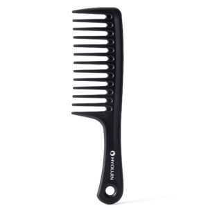 hyoujin black large wide tooth comb detangler detangling paddle brush, care handgrip comb-best styling comb for curly,wet,long hair