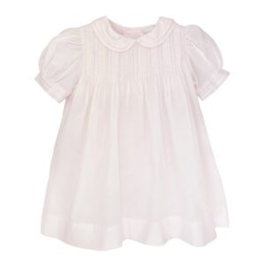 petit ami baby girls' dress with pintucks and feather stitching, 9 months, pink