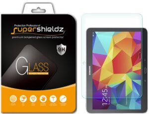 supershieldz (2 pack) designed for samsung galaxy tab 4 10.1 inch (sm-t530 model only) screen protector, (tempered glass) anti scratch, bubble free