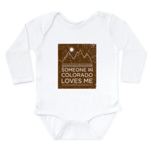 cafepress someone in colorado loves me body suit unisex long sleeve baby bodysuit infant romper cloud white