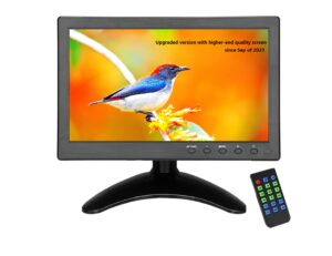 loncevon 10 inch portable hdmi monitor mini vga monitor screen for pc/camera/tv/raspberry pi/gaming; 1024x600 pixel support 1920x1080p resolution; with dual speakers and usb port