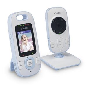 vtech bv73121bl digital video baby monitor with full-color and automatic night vision, blue