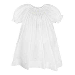 petit ami baby girls' daydress with embroidered hem, 9 months, white