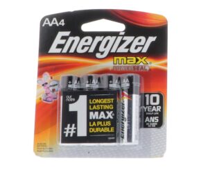 energizer evee91bp4 max batteries - aa - pack of 4, 0.5" height, 3.25" width