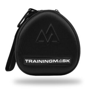 training mask hard carry case with quick zip pouch - internal soft webbing for any workout, cardio and endurance, fitness, breathing resistance, running (black)