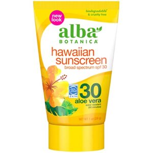 alba botanica hawaiian sunscreen lotion, spf 30, aloe vera, 1 oz (packaging may vary)