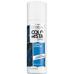 l’oréal paris colorista 1-day washable temporary hair color spray, blue, 2 ounces