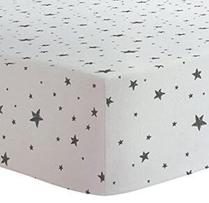 kushies crib sheet flannel scribble stars black & white (s330-609)