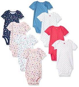 carter's baby girls 8-pack short-sleeve bodysuits bodysuit, floral dot, 3 months us