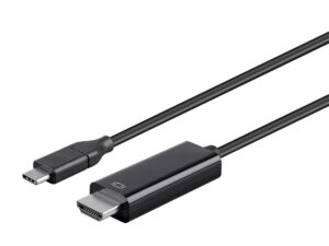 monoprice usb c to hdmi 3.1 cable - 5gbps, 4k@30hz, type-c, mirror or expand you pc display, 9 feet, black