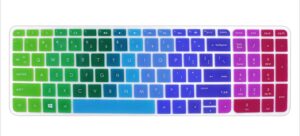 keyboard cover skin compatible for 15.6 inch hp pavilion 15-ab 15-ac 15-ae 15-af 15-an 15-ak 15-ay 15-ax 15-as 15-ba 15-bc 15-bk series, hp omen 15-ax, hp envy x360 m6-ae151dx m6-p113dx m6-w (rainbow)