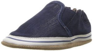 robeez unisex-child crosshatch crib shoe, leather liam basic-indigo, 12-18 months m us infant