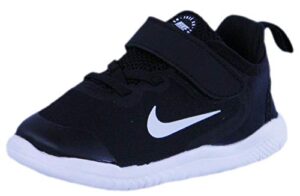 nike free rn 2018 tdv running shoes, black/white, 5 infant