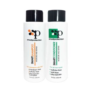 moisture shampoo and conditioner sulfate & paraben free 16oz for keratin treated hair by smart protection