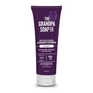 grandpa's the soap company clarifying witch hazel conditioner - relieves scalp conditions and protects against buildup, with lavender flower, sulfates and parabens free, 8 fl oz.