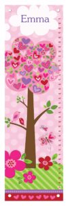 personalized growth chart for kids, floral pink - i see me!