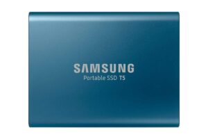 samsung t5 500gb usb 3.1 pocket size portable external ssd (blue)