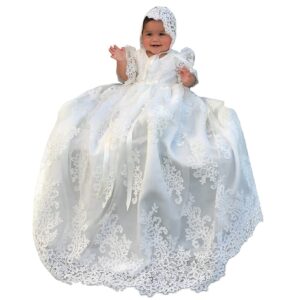 lovely lace girls christening gowns dresses 4-6 months