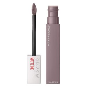 maybelline super stay matte ink liquid lipstick makeup, long lasting high impact color, up to 16h wear, huntress, muted grey, 1 count