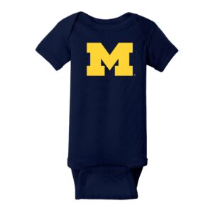 ugp campus apparel yc02 - michigan wolverines primary logo creeper infant creeper bodysuit - newborn - navy