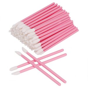 akstore 200 pcs disposable lip brushes make up brush lipstick lip gloss wands applicator tool makeup beauty tool kits pink