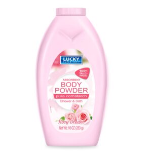 lucky super soft absorbent body powder, rosy dream, 10 oz