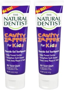 new packaging cavity zapper natural dentist kids fluoride toothpaste prevent cavities remineralize teeth strengthens enamel remove plaque stains (pack of 2)