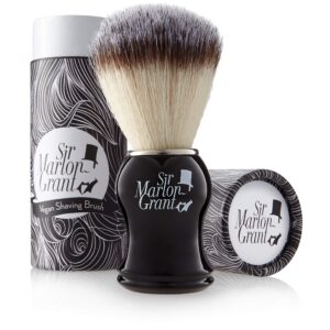 vegan shaving brush: vegan shave brush with badger hair imitation – wet brush – vegan shaving brushes for men, shaving brush vegan – sir marlon grant