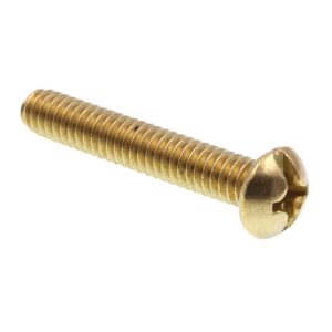 prime-line 9005488 machine screw, round head, slotted/phillips combo, 1/4 in-20 x 1-1/2 in, solid brass, pack of 25