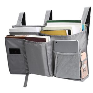 corodo bedside caddy, bedside organizer for dorm bed, bunk bed caddy with 8 pockets for baby bed, hospital beds, grey