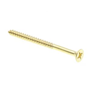 prime-line 9036327 wood screw, flat head phillips, #12 x 3 in, solid brass, pack of 25