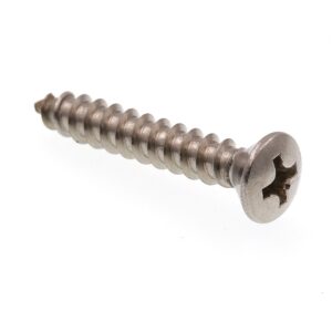 prime-line 9022968 sheet metal screw, self-tapping, oval head phillips, #8 x 1 in, grade 18-8 stainless steel, pack of 100