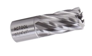 actool 3/4" diameter × 1" depth of cut hss annular cutter with 3/4'' weldon shank