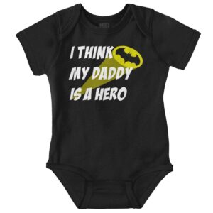 brisco brands i think my daddy is a hero superhero baby romper boys or girls