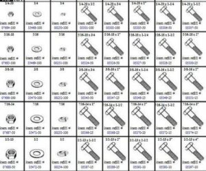 assortment grade 8 hex bolt cap screws 1/4" - 1/2" dia course thread