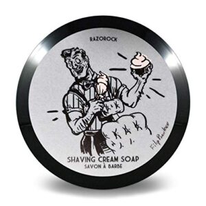 razorock blue barbershop shaving cream soap