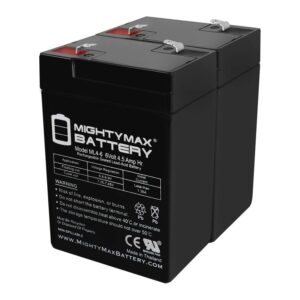 mighty max battery 6v 4.5ah sla replacement battery for jiming jm-6m4.5ac - 2 pack