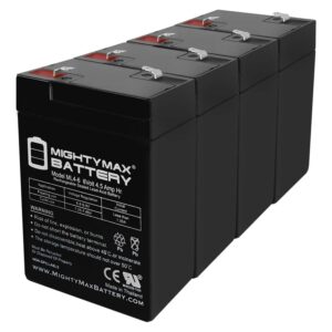 mighty max battery 6v 4.5ah sla replacement battery for jiming jm-6m4.5ac - 4 pack